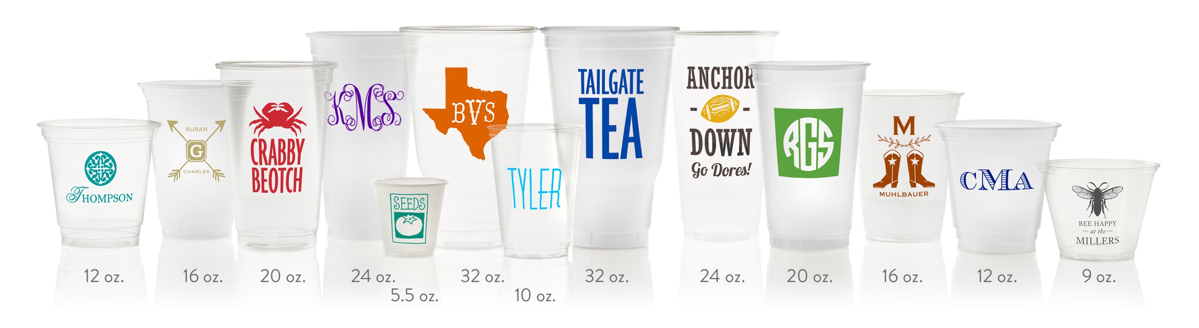 Clear White Solo Plastic Cups Personalized Customized Cup Of Arms
